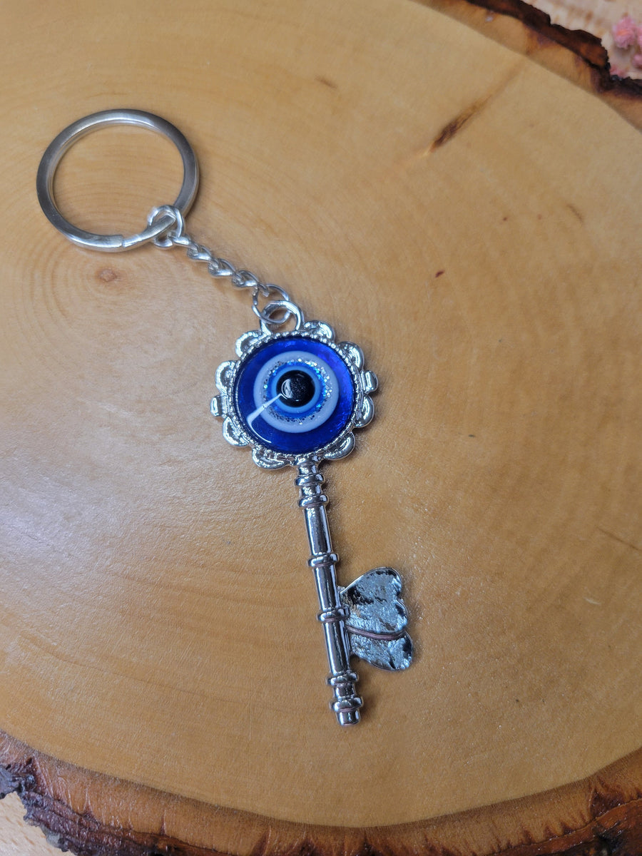 Flower Evil Eye Keychain, Handmade Keychain, Evil Eye Protection, Gift ...