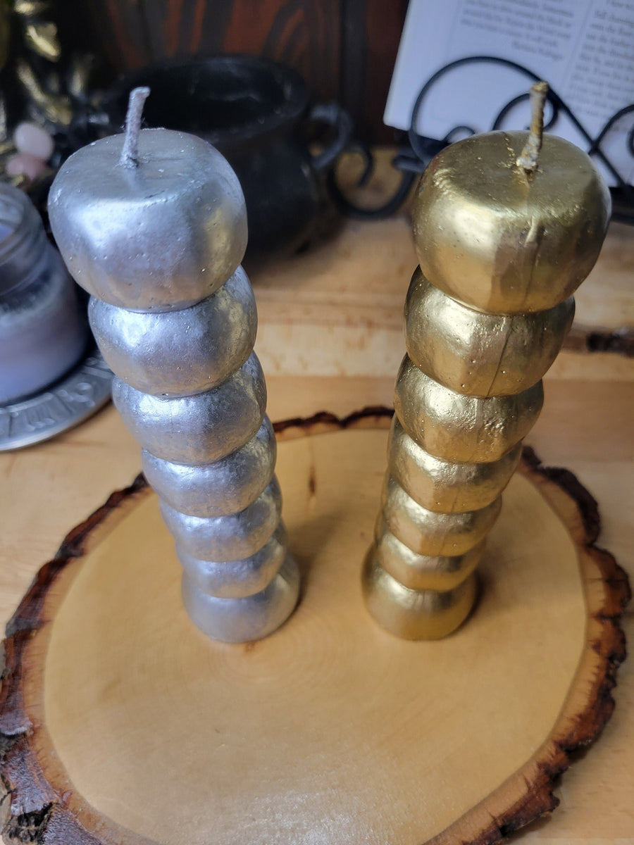 7 Knob candles Gold and Silver Spell Candle Wishing Candles Pillar Can ...